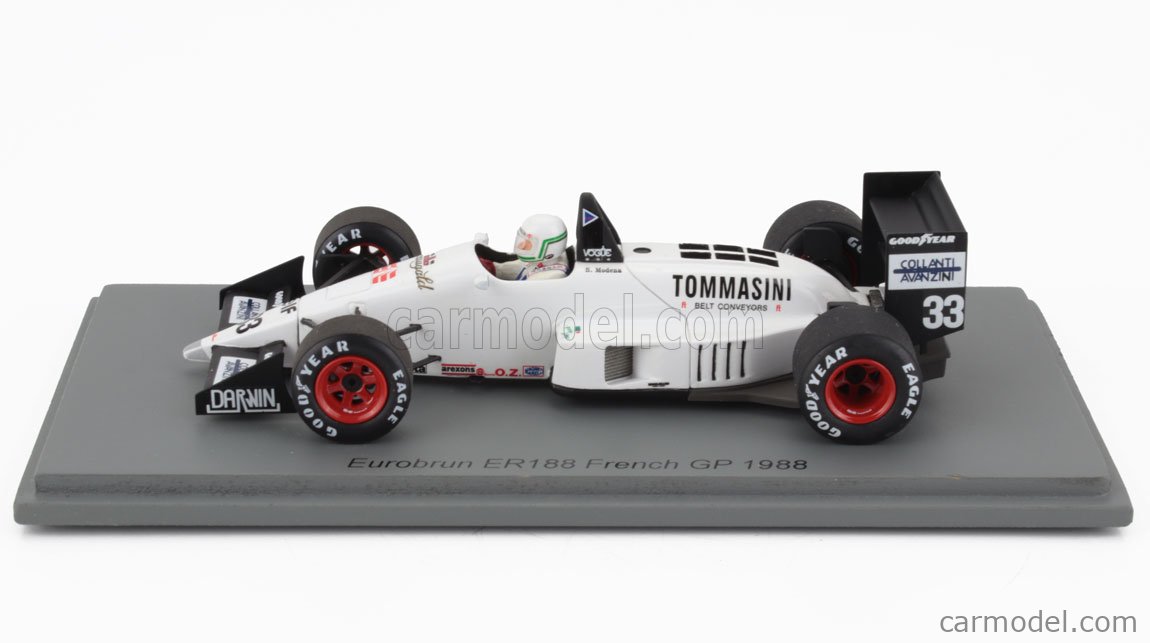 SPARK-MODEL S7208 Scale 1/43 | EUROBRUN F1 ER188 N 33 FRANCE GP 1988 STEFANO MODENA WHITE BLACK