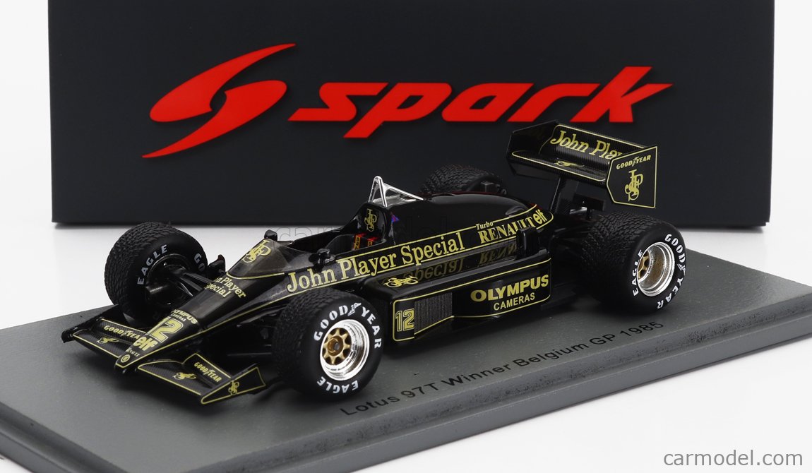SPARK-MODEL S7154 Scale 1/43 | LOTUS F1 97T N 12 WINNER BELGIUM GP 1985 AYRTON SENNA BLACK GOLD