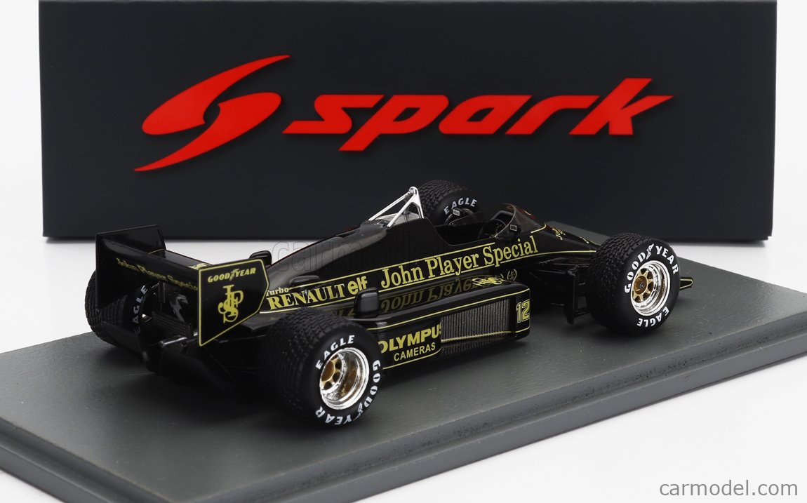 SPARK-MODEL S7154 Scale 1/43 | LOTUS F1 97T N 12 WINNER BELGIUM GP 1985 AYRTON SENNA BLACK GOLD