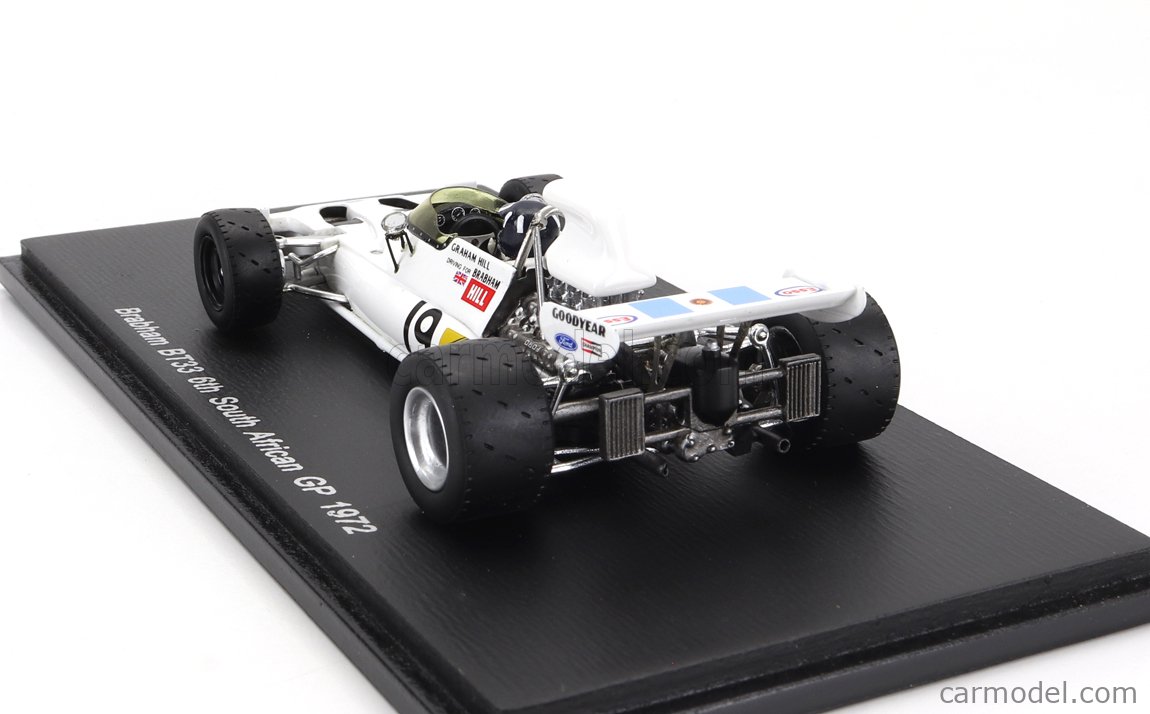 SPARK-MODEL S4340 Echelle 1/43 | BRABHAM F1 BT33 N 19 6th SOUTH AFRICAN GP 1972 GRAHAM HILL WHITE