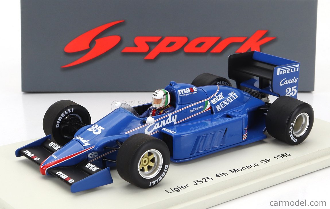 SPARK-MODEL S3975 Escala 1/43 | LIGIER F1 JS25 N 25 4th MONACO GP 1985 ...