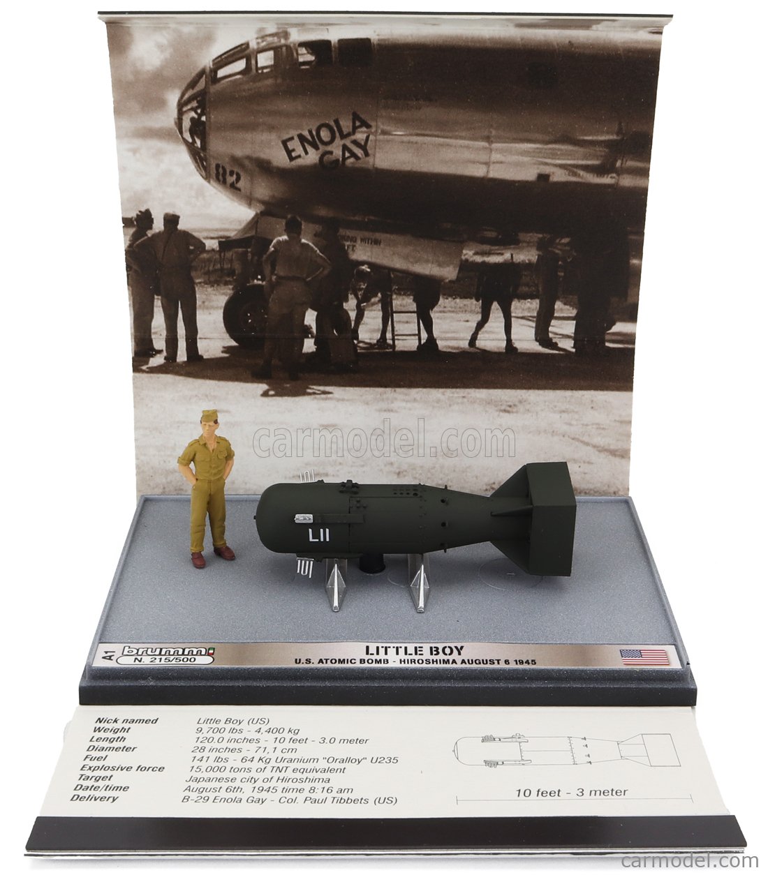 BRUMM PROM A1 Scala 1/43 | ACCESSORIES ENOLA GAY - LITTLE BOY - BOMBA ...