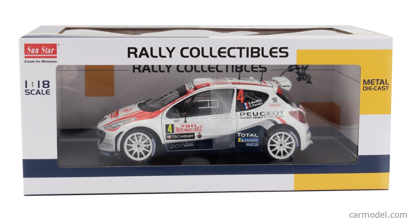 SUN-STAR 05443 Scala 1/18 | PEUGEOT 207 S2000 N 4 WINNER RALLY ...