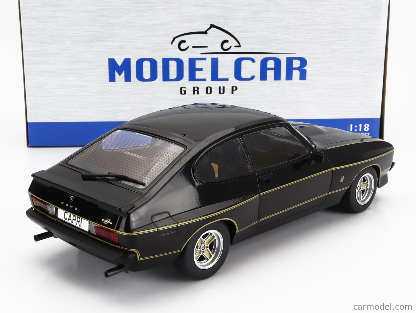 MCG MCG18348 Scale 1/18 | FORD ENGLAND CAPRI MKII COUPE RHD 1975 BLACK GOLD