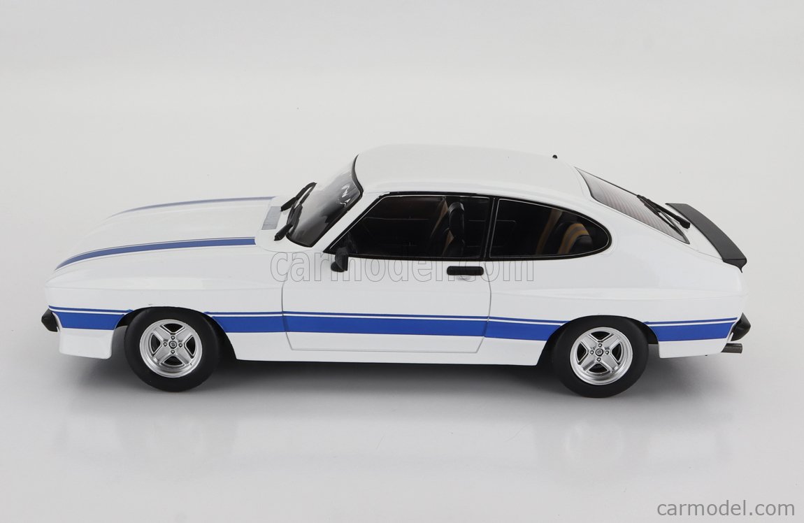 MCG MCG18347 Scale 1/18 | FORD ENGLAND CAPRI MKII COUPE RHD 1975 WHITE BLUE