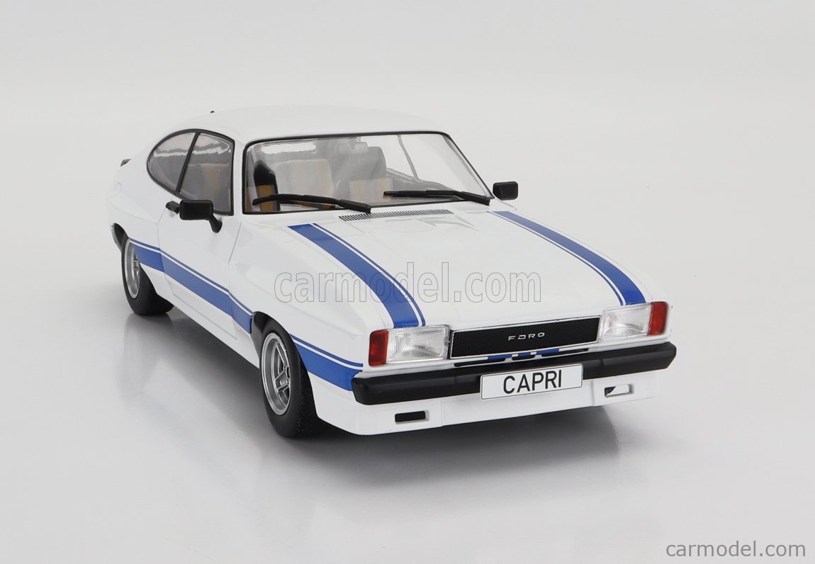 MCG MCG18347 Scale 1/18 | FORD ENGLAND CAPRI MKII COUPE RHD 1975 WHITE BLUE