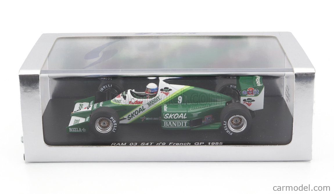 SPARK-MODEL S1728 Escala 1/43 | RAM F1 03 S4T N 9 FRENCH GP 1985 ...