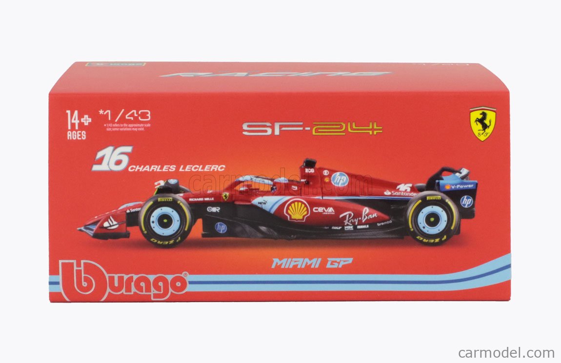 BURAGO 18-36843-LEC-MIAMI Scale 1/43 | FERRARI F1 SF-24 TEAM SCUDERIA ...