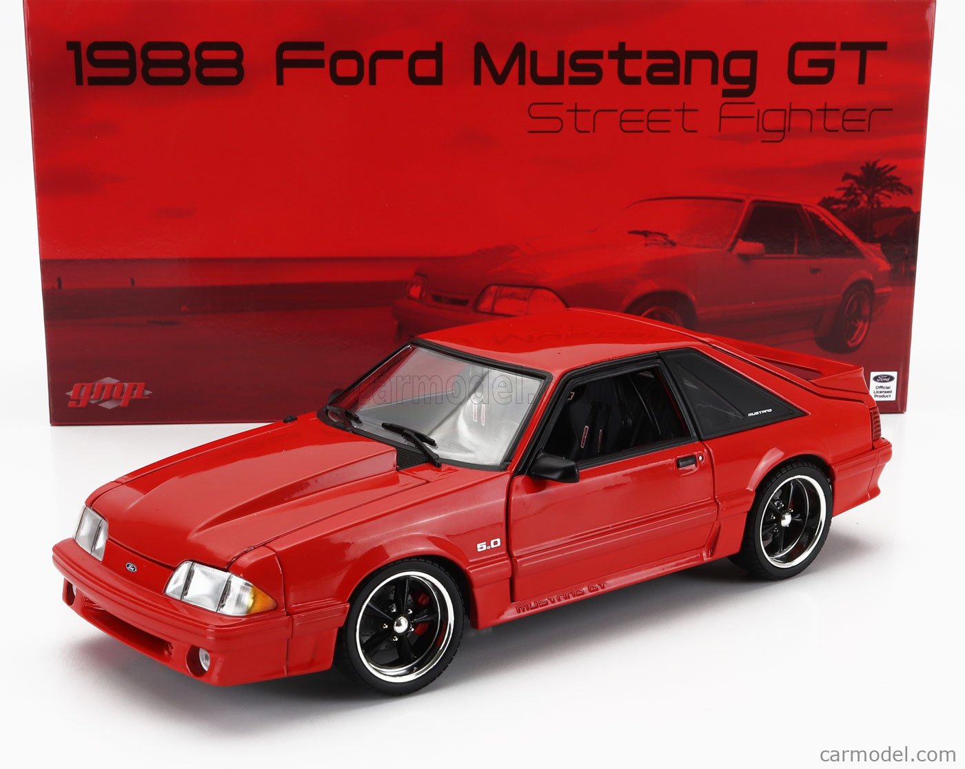 GMP 19002 Scale 1/18 | FORD USA MUSTANG GT 5.0 STREET FIGHTER 1988 RED