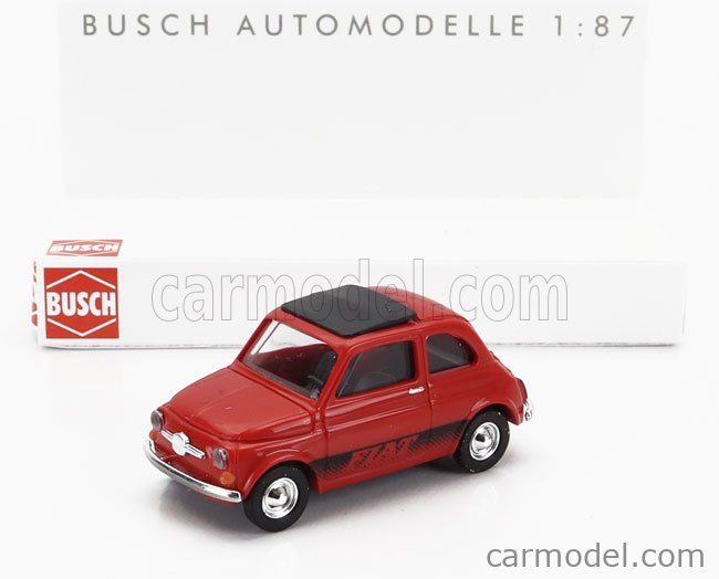 BUSCH 48705 Scale 1/87 | FIAT 500 F CLOSED ROOF 1965 RED BLACK