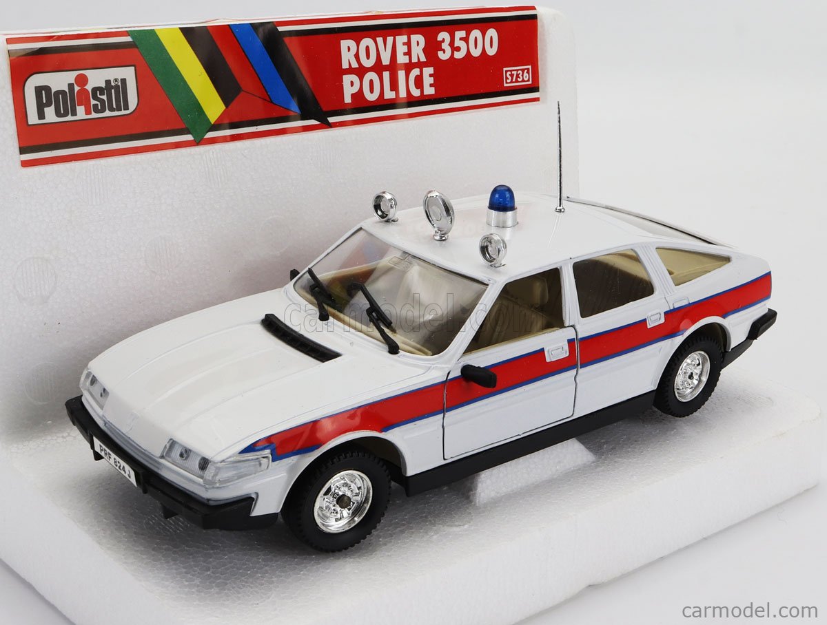 POLITOYS POLISTIL S736 Scale 1/25 | ROVER 3500 POLICE WHITE RED
