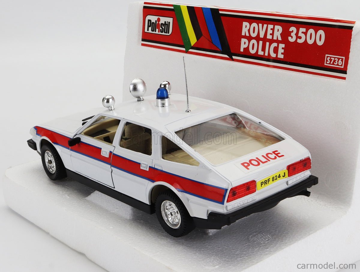 POLITOYS POLISTIL S736 Scale 1/25 | ROVER 3500 POLICE WHITE RED