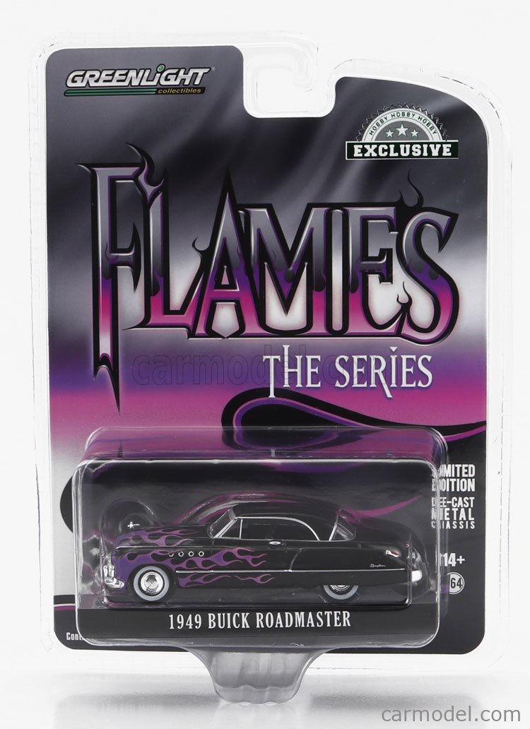 GREENLIGHT 30432 Escala 1/64 | BUICK ROADMASTER WITH FLAMES 1949 BLACK ...