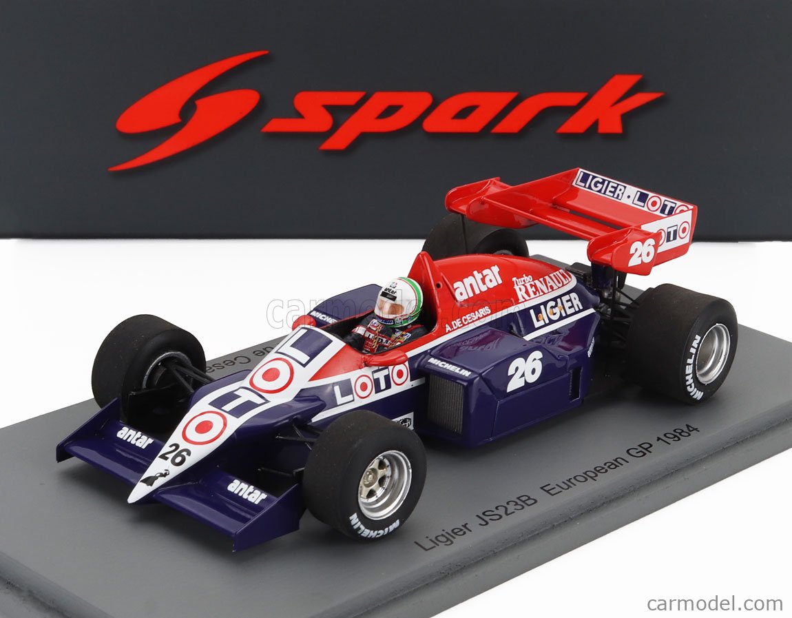 SPARK-MODEL S7420 Echelle 1/43 | LIGIER F1 JS23B N 26 EUROPEAN GP 1984 ...