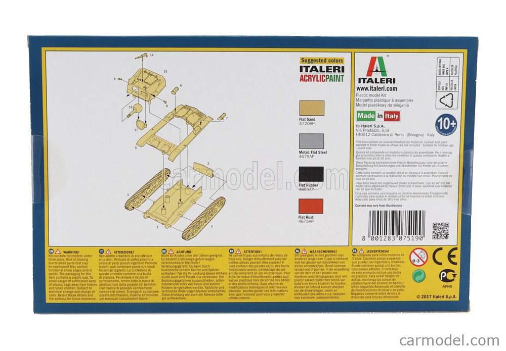 ITALERI IT7519 Scala 1/72 | IVECO FIAT ANSALDO SEMOVENTE L40 75/18 TANK ...