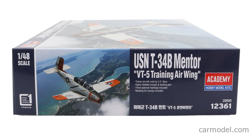 ACADEMY AC12361 Escala 1/48 | BEECHCRAFT T-34B USN MENTOR VT-5 TRAINING ...