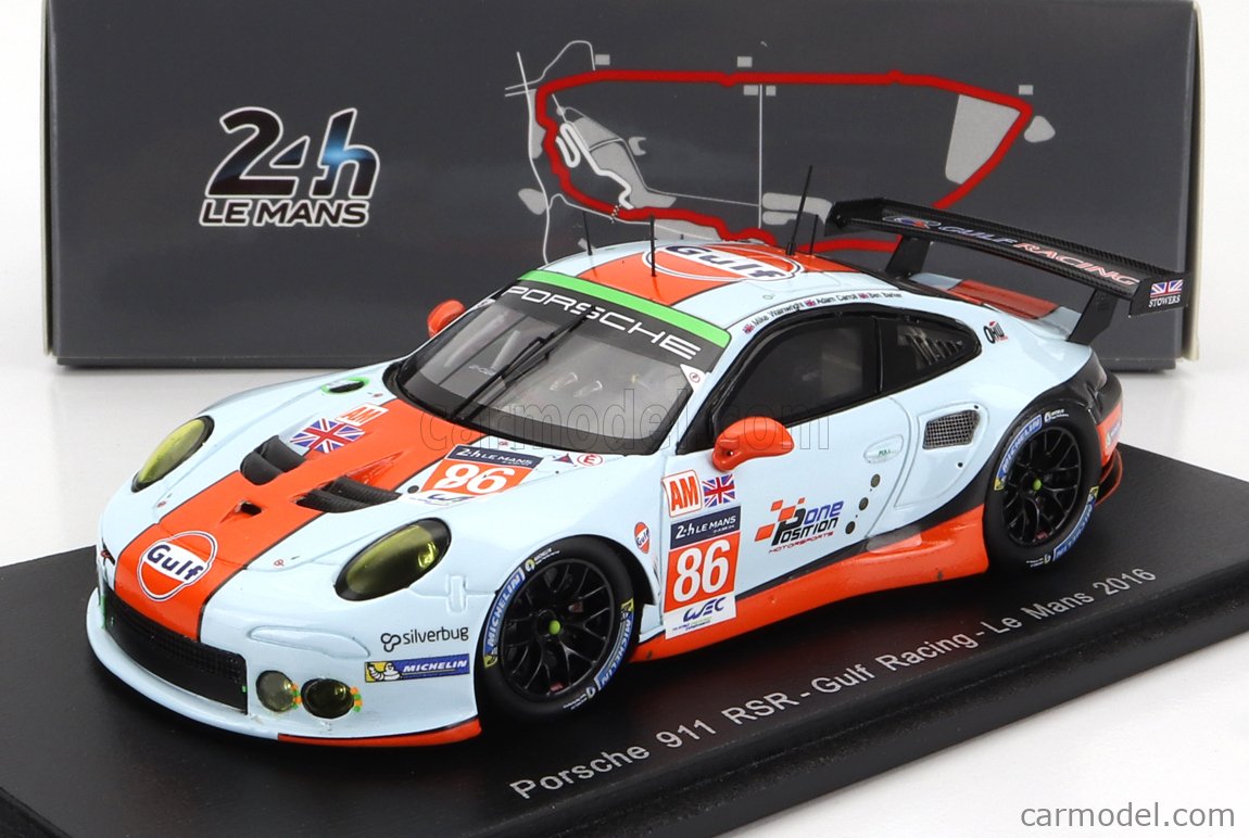 SPARK-MODEL S5141 Escala 1/43 | PORSCHE 911 991 RSR TEAM GULF RACING N 86 24h LE MANS 2016 ...