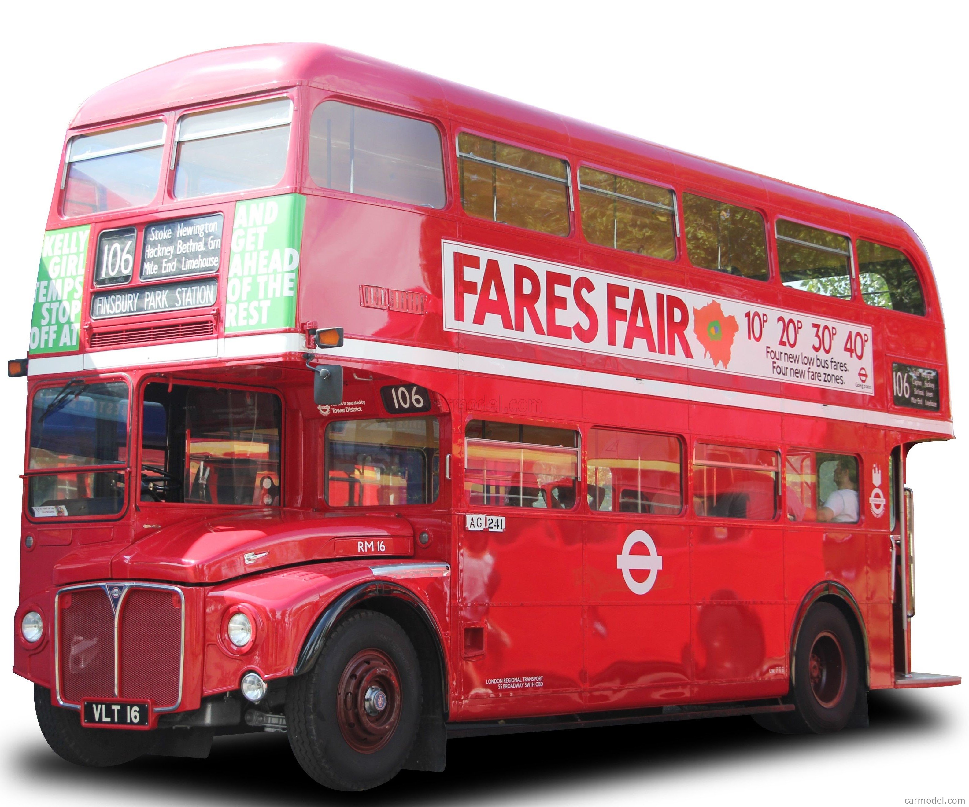 SUN-STAR 02944 Scale 1/24 | ROUTEMASTER RM16-VTL 16 AUTOBUS LONDON 1956 RED