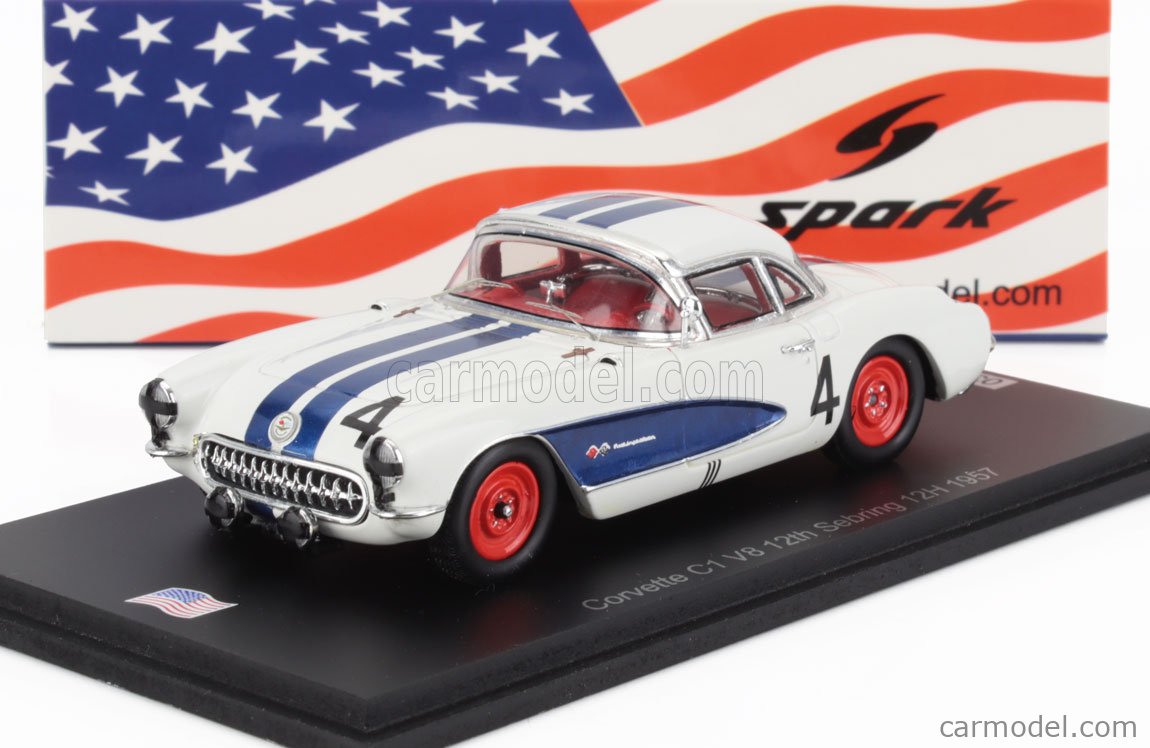 SPARK-MODEL US187 Echelle 1/43 | CHEVROLET CORVETTE C1 TEAM JOHN FITCH ...