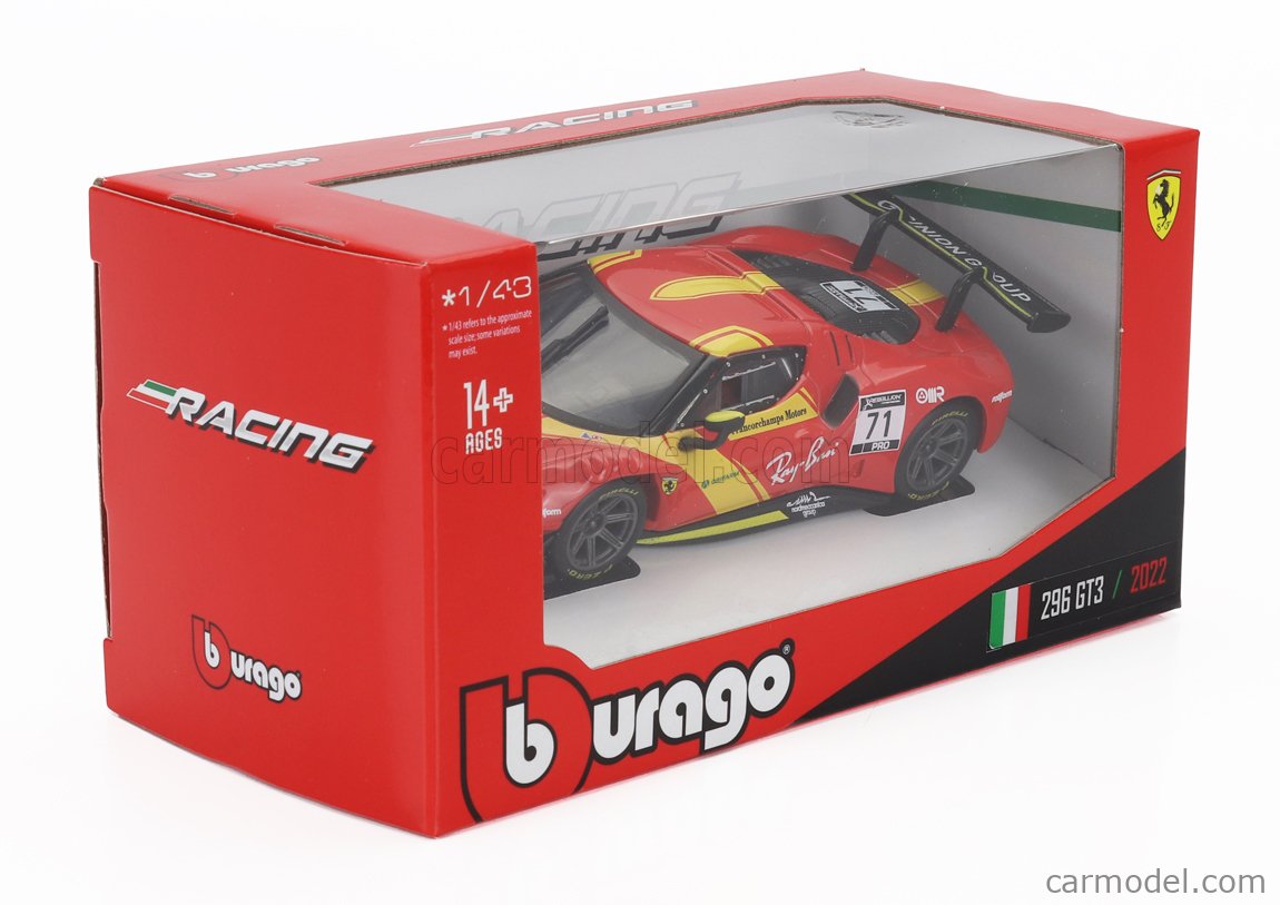 BURAGO 18-36320-36322 Scale 1/43 | FERRARI 296 GT3 3.0L TWIN TURBO V6 N ...