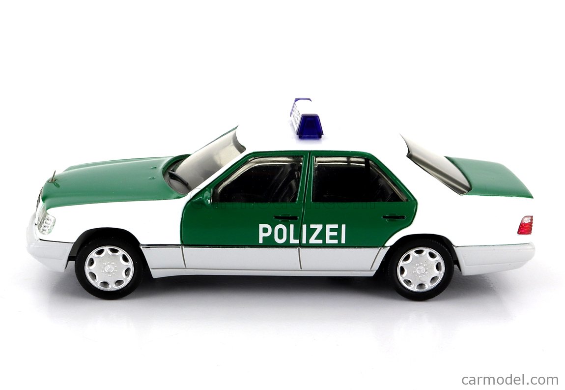 HERPA 070195 Scale 1/43 | MERCEDES BENZ E-CLASS 320E (S124) POLIZEI 1990 WHITE GREEN