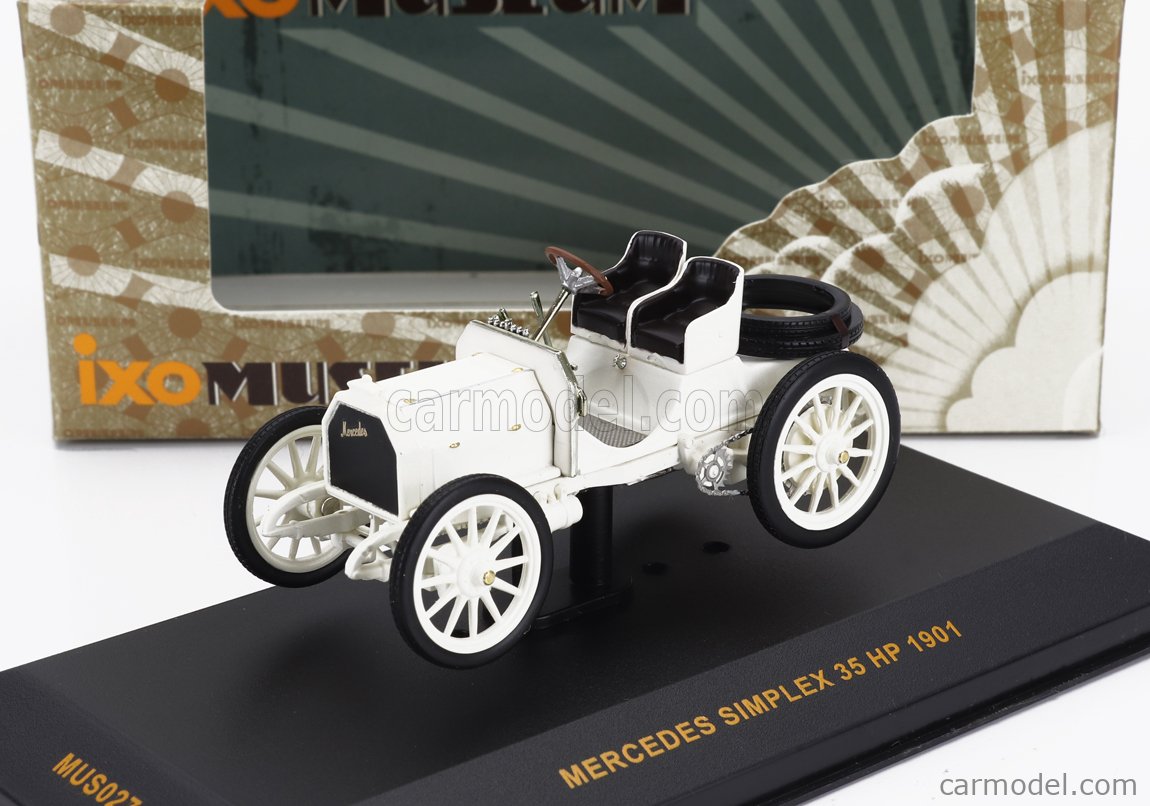 IXO-MODELS MUS027 Masstab: 1/43 | MERCEDES BENZ SIMPLEX 35HP 1901 WHITE