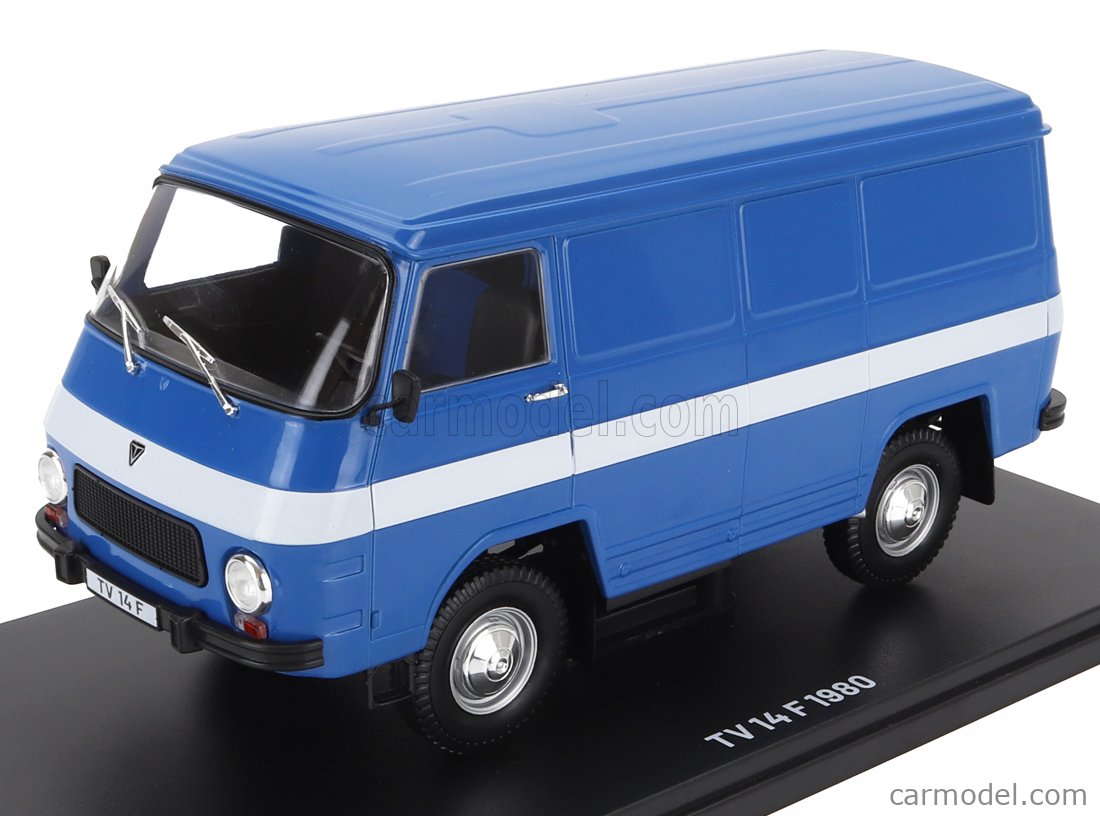 EDICOLA VQR018 Scale 1/24 | ROCAR TV 14 F VAN 1980 BLUE WHITE