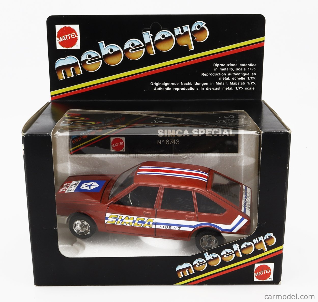 MEBETOYS MATTEL 6743 Scale 1/25 | SIMCA 1308 GT DECAL CHRYSLER BRONZE MET