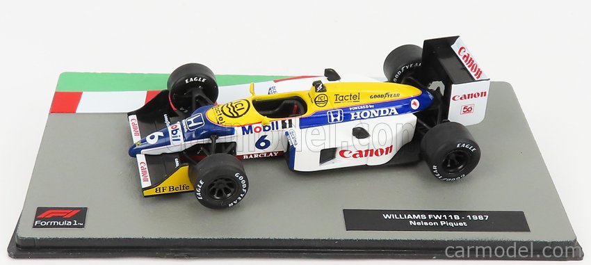 EDICOLA ABAF1010 Scale 1/43 | WILLIAMS F1 HONDA FW11B N 6 WORLD ...