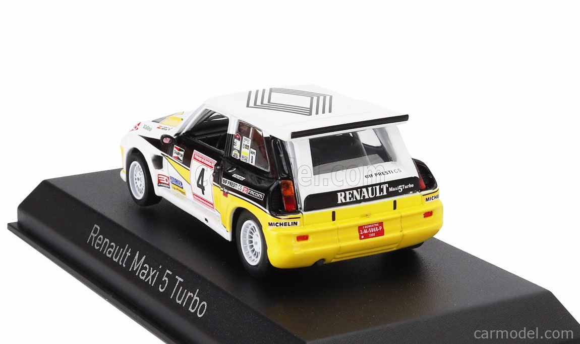 NOREV 510622 Scale 1/43 | RENAULT R5 MAXI TURBO N 4 2nd RALLY PRINCIPE ...