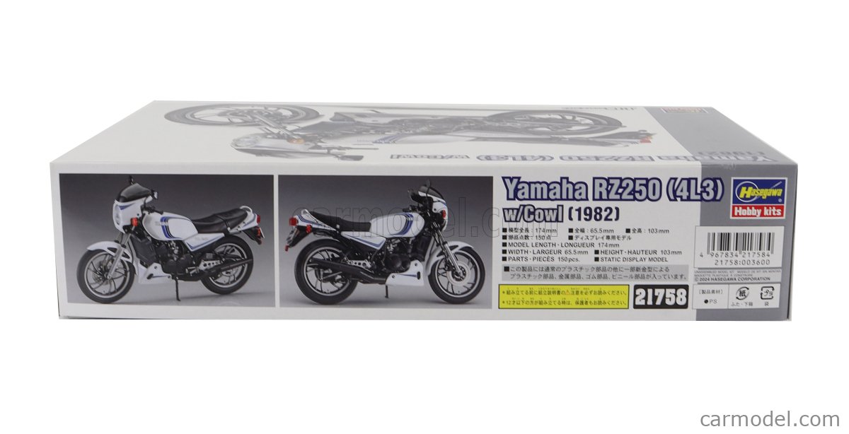 HASEGAWA 21758 Scale 1/12 | YAMAHA RZ250 (4L3) w/Cowl MOTORCYCLE 1982