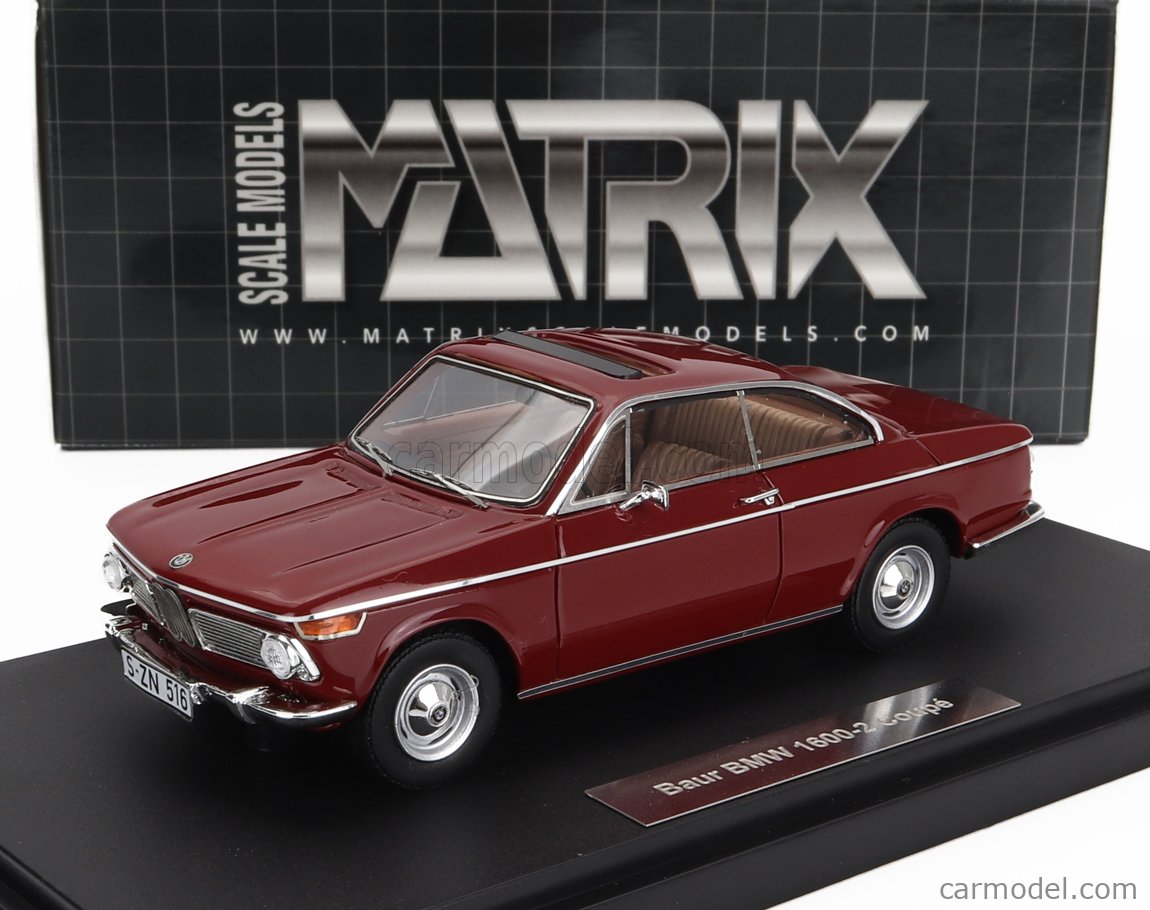MATRIX SCALE MODELS MX30202-013 Scale 1/43 | BMW 1602 BAUR COUPE 1967 RED