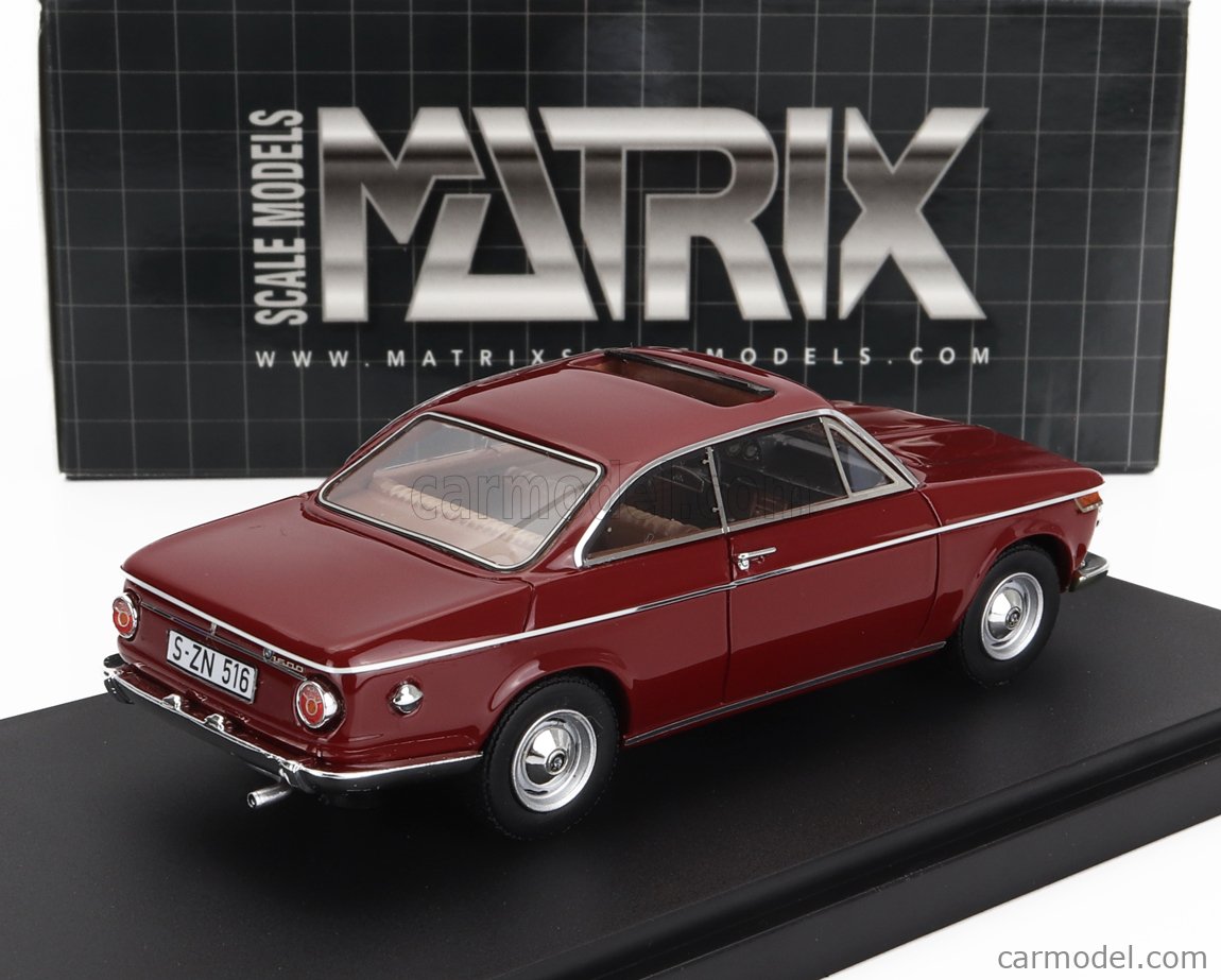 MATRIX SCALE MODELS MX30202-013 Scale 1/43 | BMW 1602 BAUR COUPE 1967 RED