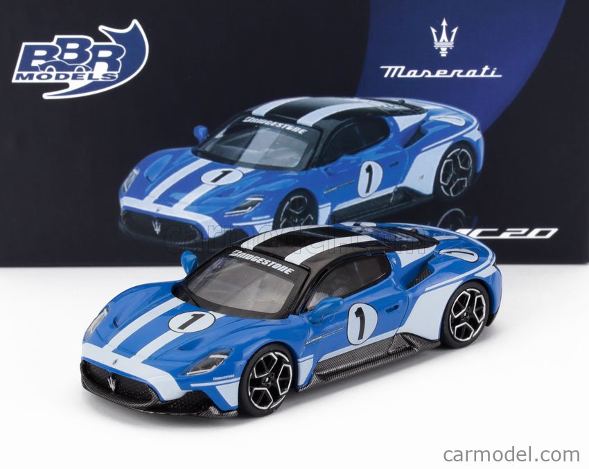 BBR-MODELS BBRDIE6408 Scale 1/64 | MASERATI MC20 N 1 RACING 2024 BLUE WHITE