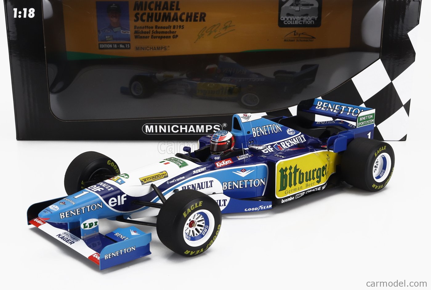 MINICHAMPS 510953201 Scale 1/18 | BENETTON F1 B195 TEAM MILD SEVEN RENAULT N 1 WORLD CHAMPION ...