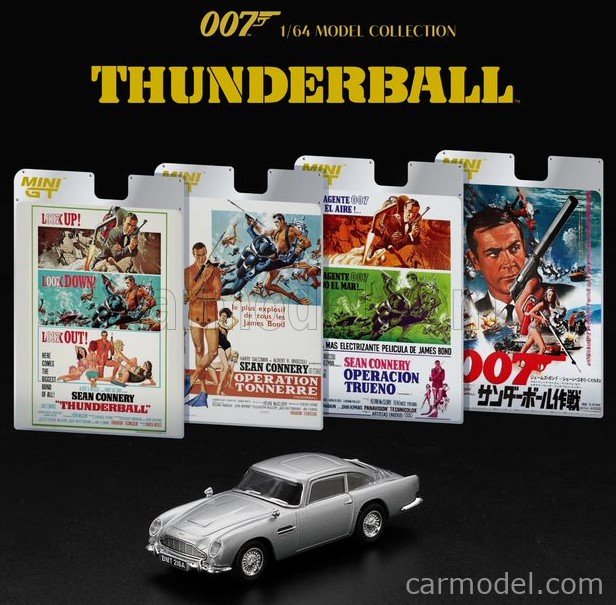 MINI-GT MGT00901-007S Scala 1/64 | ASTON MARTIN DB5 1964 - 007 JAMES BOND - THUNDERBALL ...