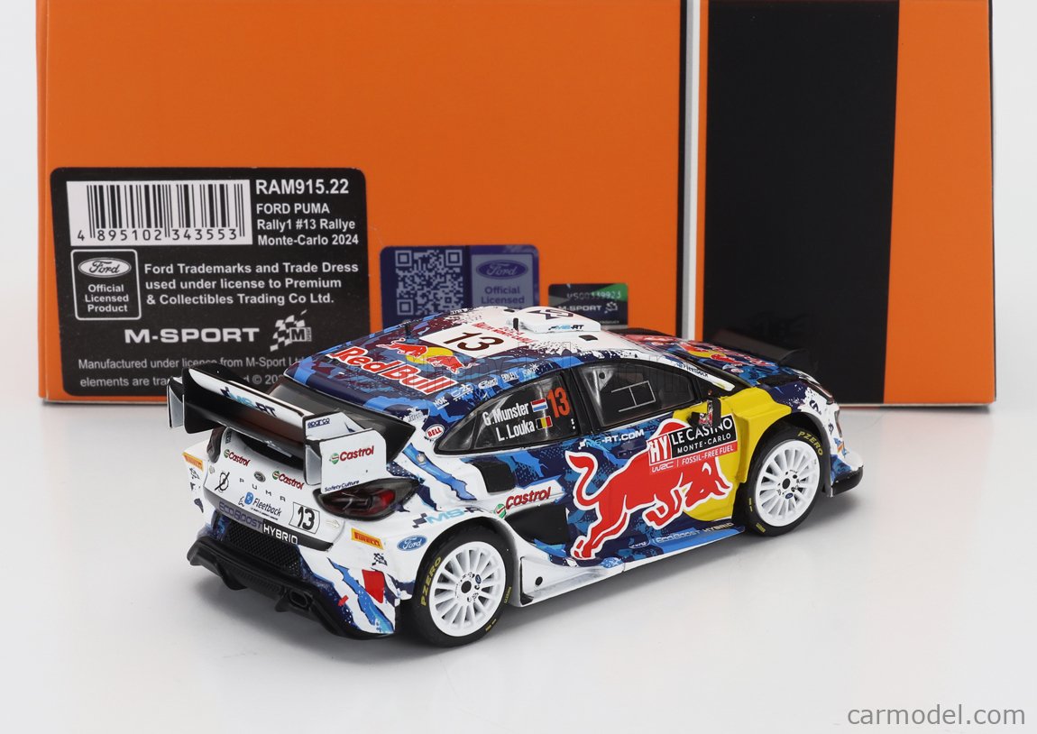 IXO-MODELS RAM915.22 Scale 1/43 | FORD ENGLAND PUMA RALLY1 TEAM M-SPORT ...