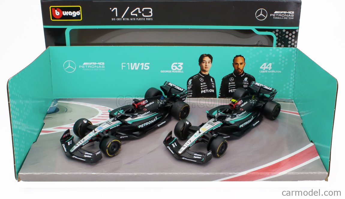 BURAGO 18-38201-SET Scale 1/43 | MERCEDES GP SET F1 2X W15 EQ ...