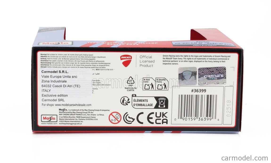 MAISTO 36399-73-ALEX Scala 1/18 | DUCATI DESMOSEDICI GP23 TEAM GRESINI ...