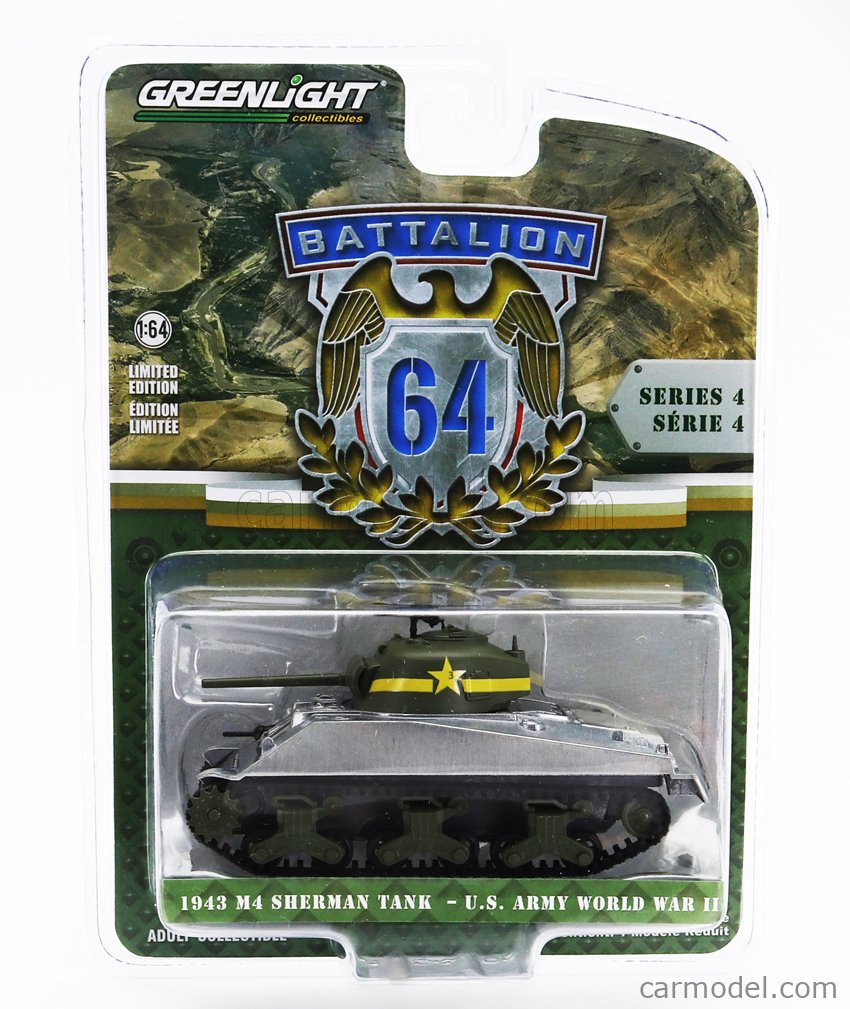 GREENLIGHT 61040C-SIL Scale 1/64 | TANK M4 SHERMAN MILTARY 1943 SILVER