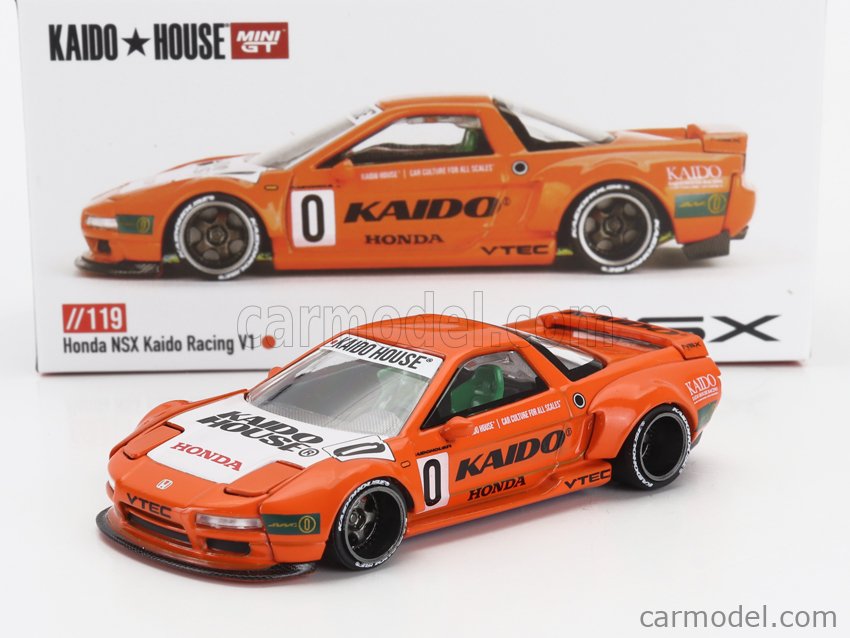MINI-GT KHMG119 Scale 1/64 | HONDA NSX KAIDO HOUSE N 0 V1 COUPE 2002 ORANGE