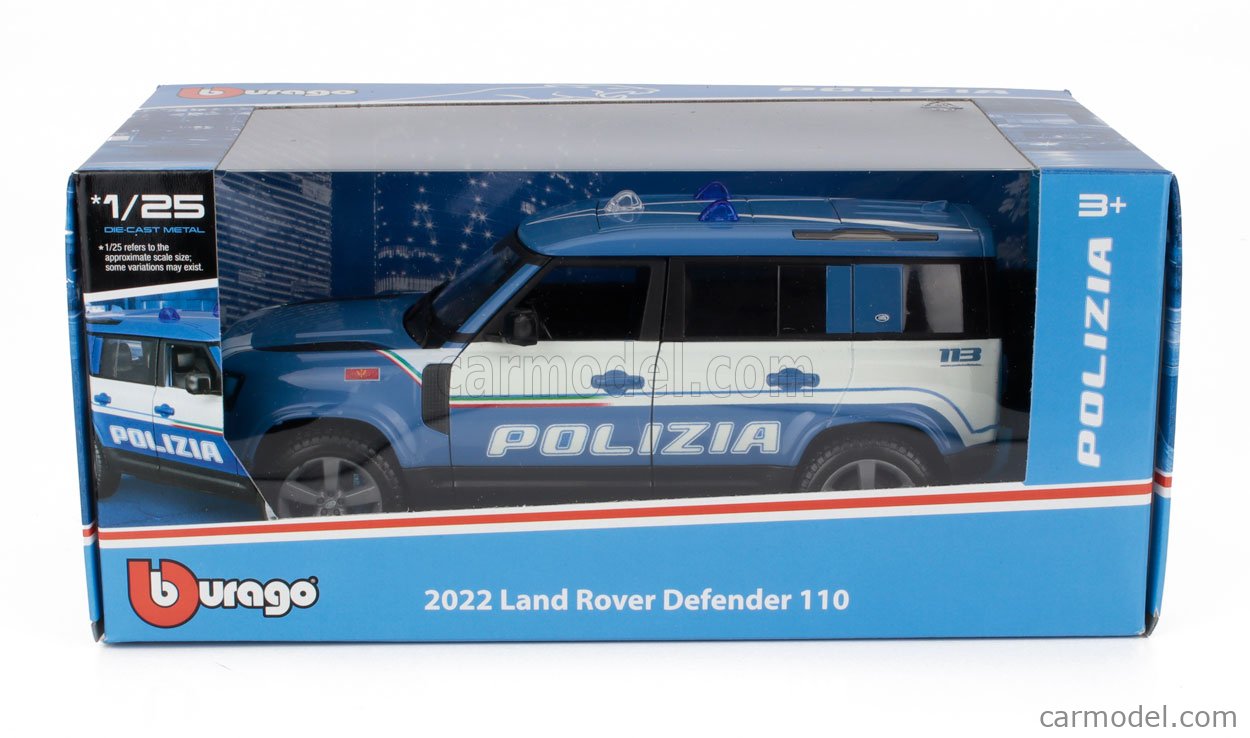 BURAGO 18-21111-POL Scale 1/25 | LAND ROVER NEW DEFENDER 110 POLIZIA ...
