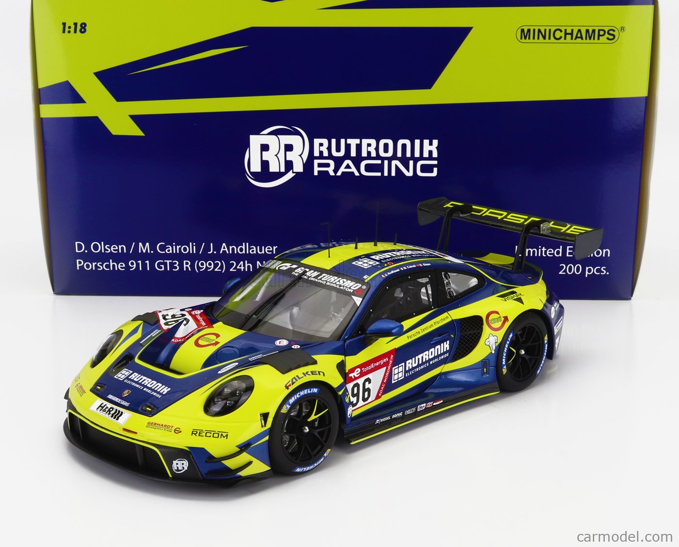 MINICHAMPS 113236996 Scale 1/18 | PORSCHE 911 992 GT3 R TEAM RUTRONIK ...