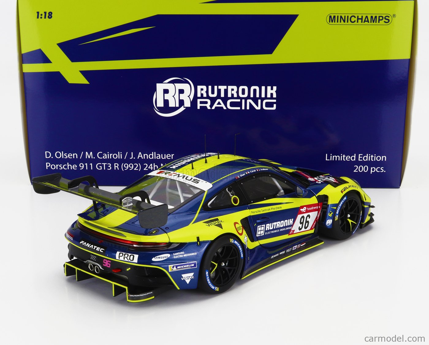 MINICHAMPS 113236996 Scale 1/18 | PORSCHE 911 992 GT3 R TEAM RUTRONIK ...