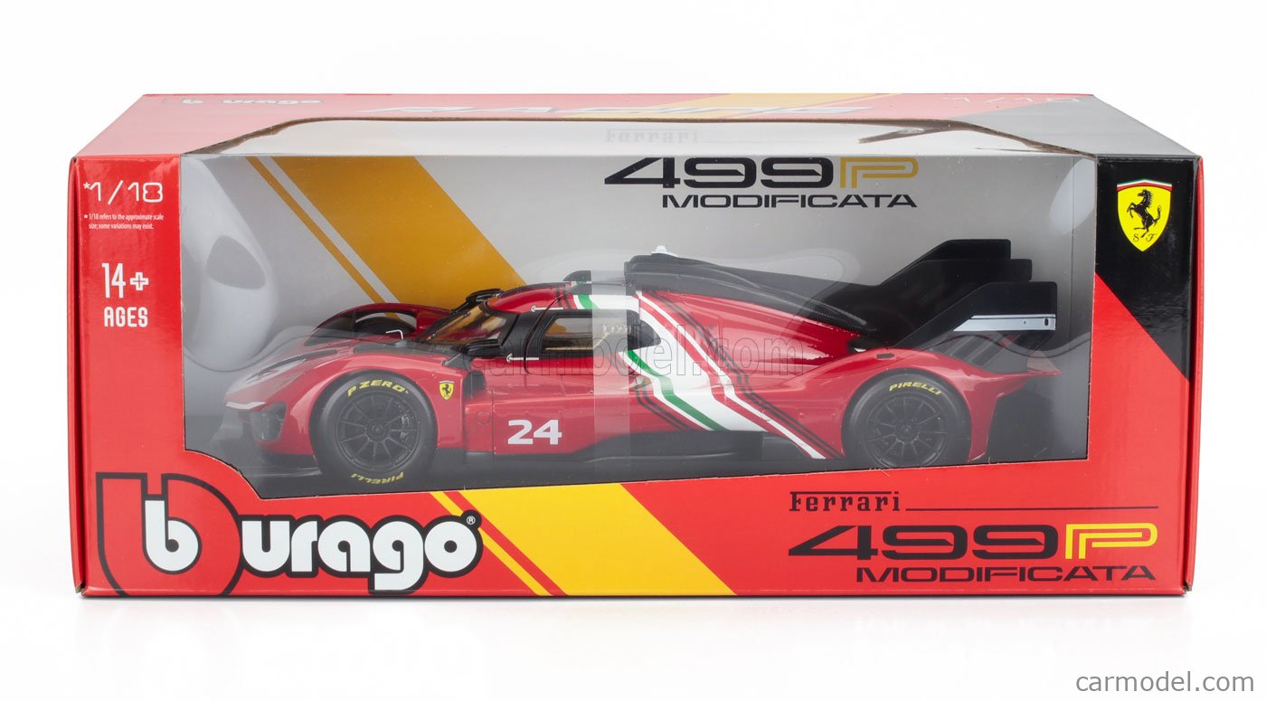 BURAGO 18-16302-24 Scale 1/18 | FERRARI 499P 3.0L TURBO V6 N 24 ...