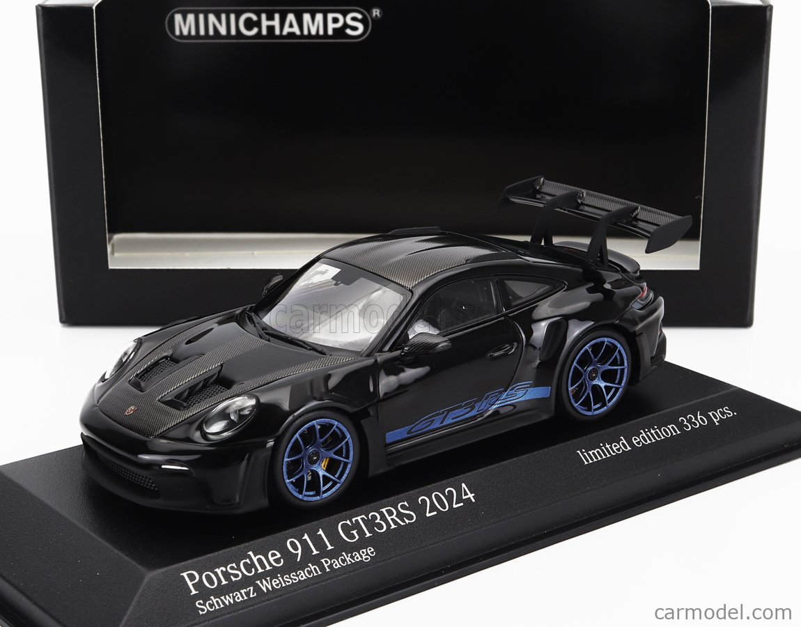 MINICHAMPS 413062122 Scale 1/43 | PORSCHE 911 992 GT3 RS COUPE WEISSACH PACKAGE 2024 - BLUE RIMS ...