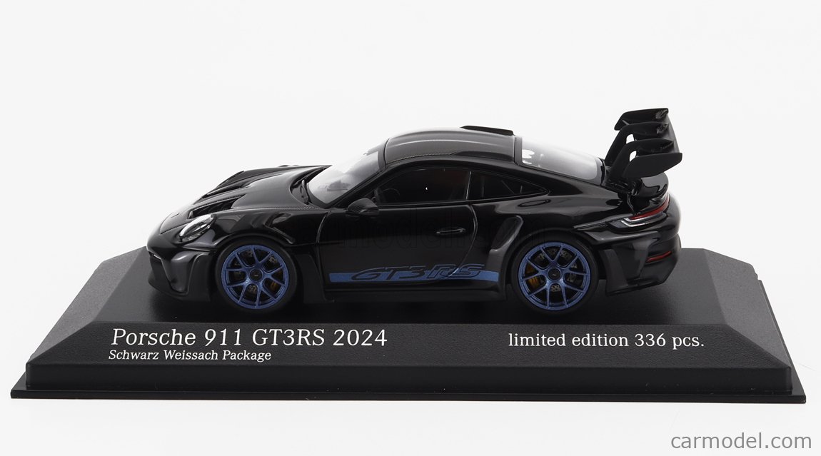 MINICHAMPS 413062122 Scale 1/43 | PORSCHE 911 992 GT3 RS COUPE WEISSACH PACKAGE 2024 - BLUE RIMS ...