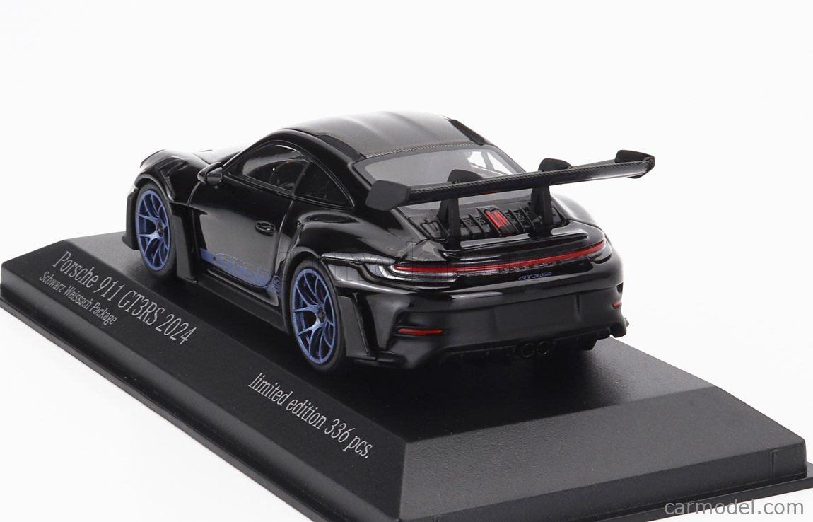 MINICHAMPS 413062122 Scale 1/43 | PORSCHE 911 992 GT3 RS COUPE WEISSACH PACKAGE 2024 - BLUE RIMS ...