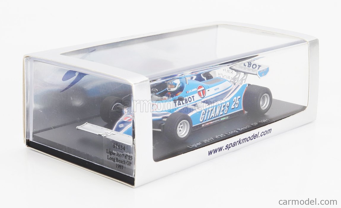 SPARK-MODEL S1634 Echelle 1/43 | LIGIER F1 JS17 N 25 LONG BEACH GP 1981 ...