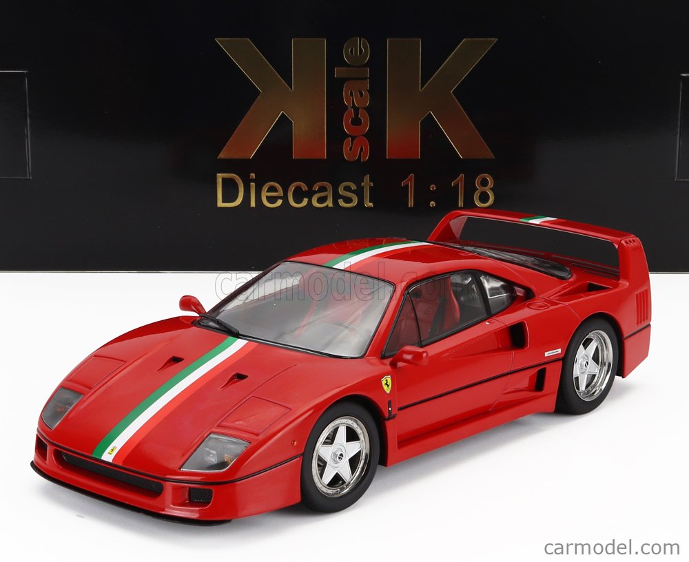 KK-SCALE KKDC180696 Scale 1/18 | FERRARI F40 ITALIAN STRIPES 1987 RED
